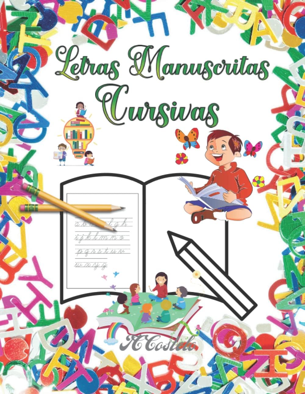 Letras Manuscritas Cursivas Libro De Ejercicios De Escritura Cursiva ...