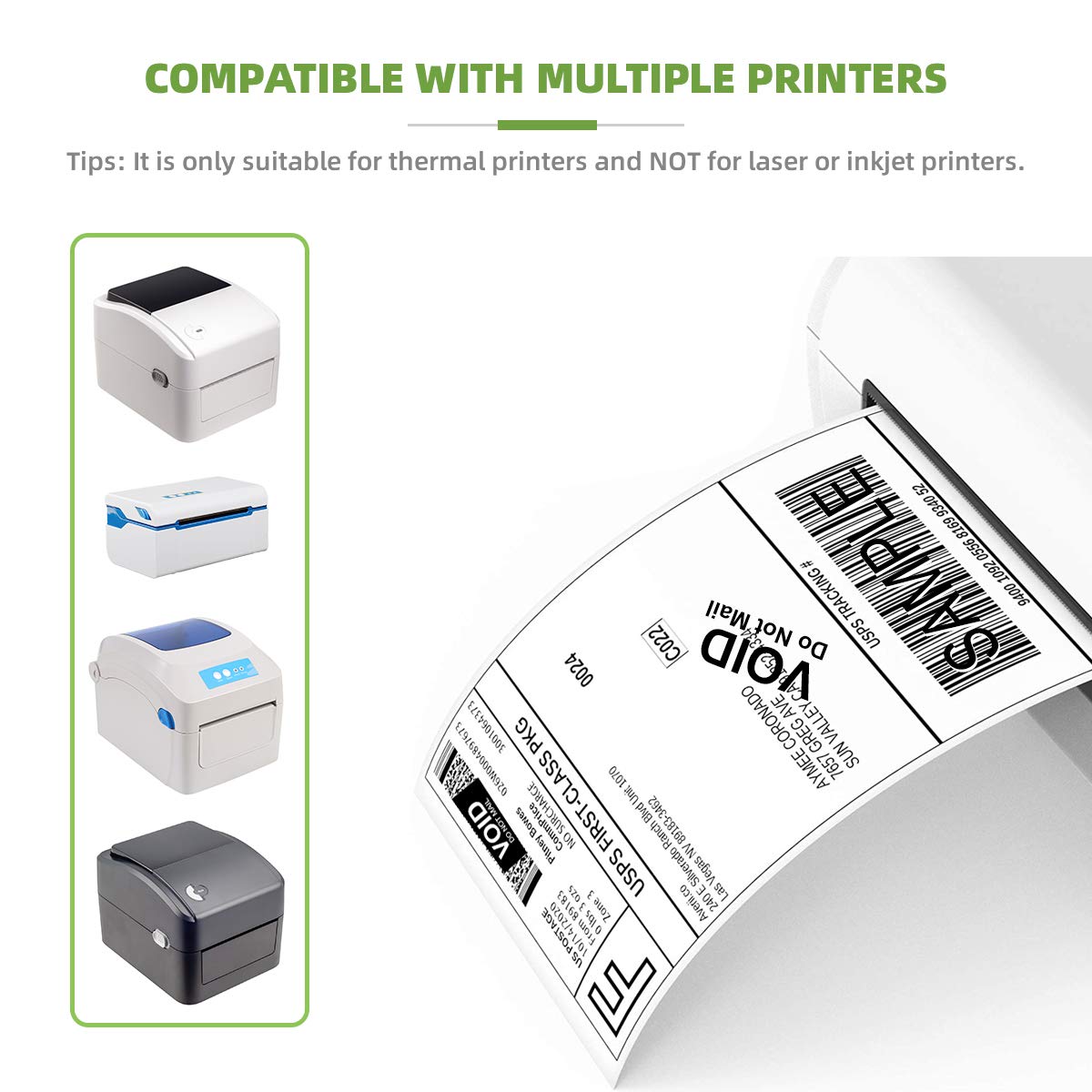 Snapklik.com : Fanfold 4x6 Direct Thermal Shipping Labels, Permanent ...