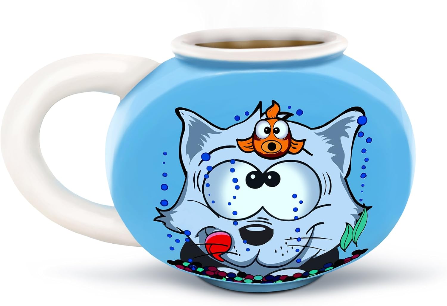 Amazon.com | BigMouth Inc Something's Fishy Fishbowl Mug, Blue: Coffee ...