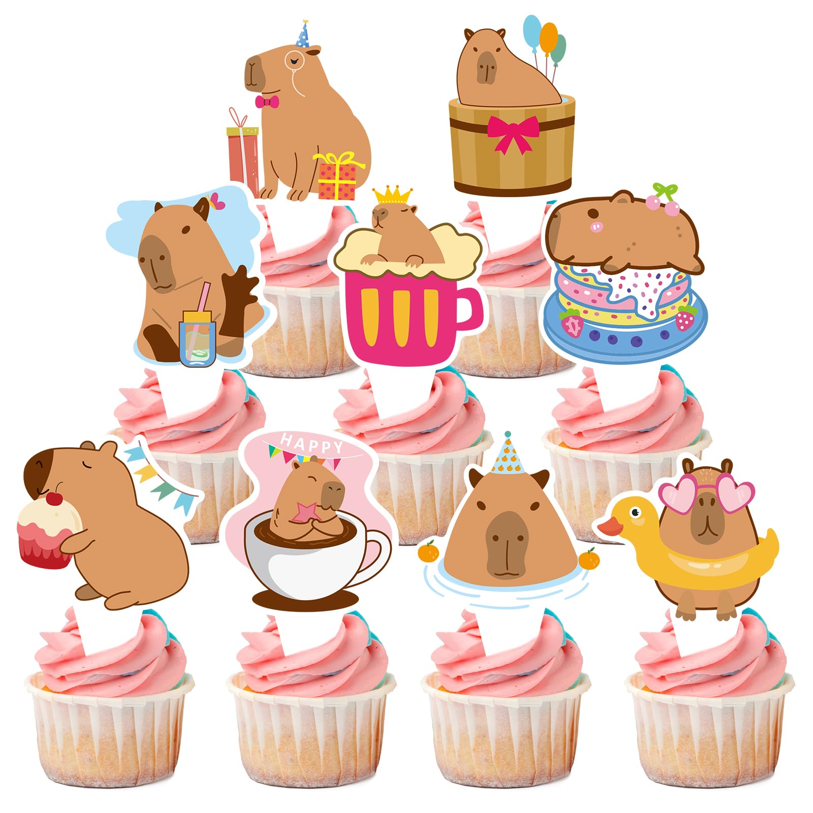Amazon.com: Thrist Capybara Birthday Party Decorations - 36PCS Capybara ...