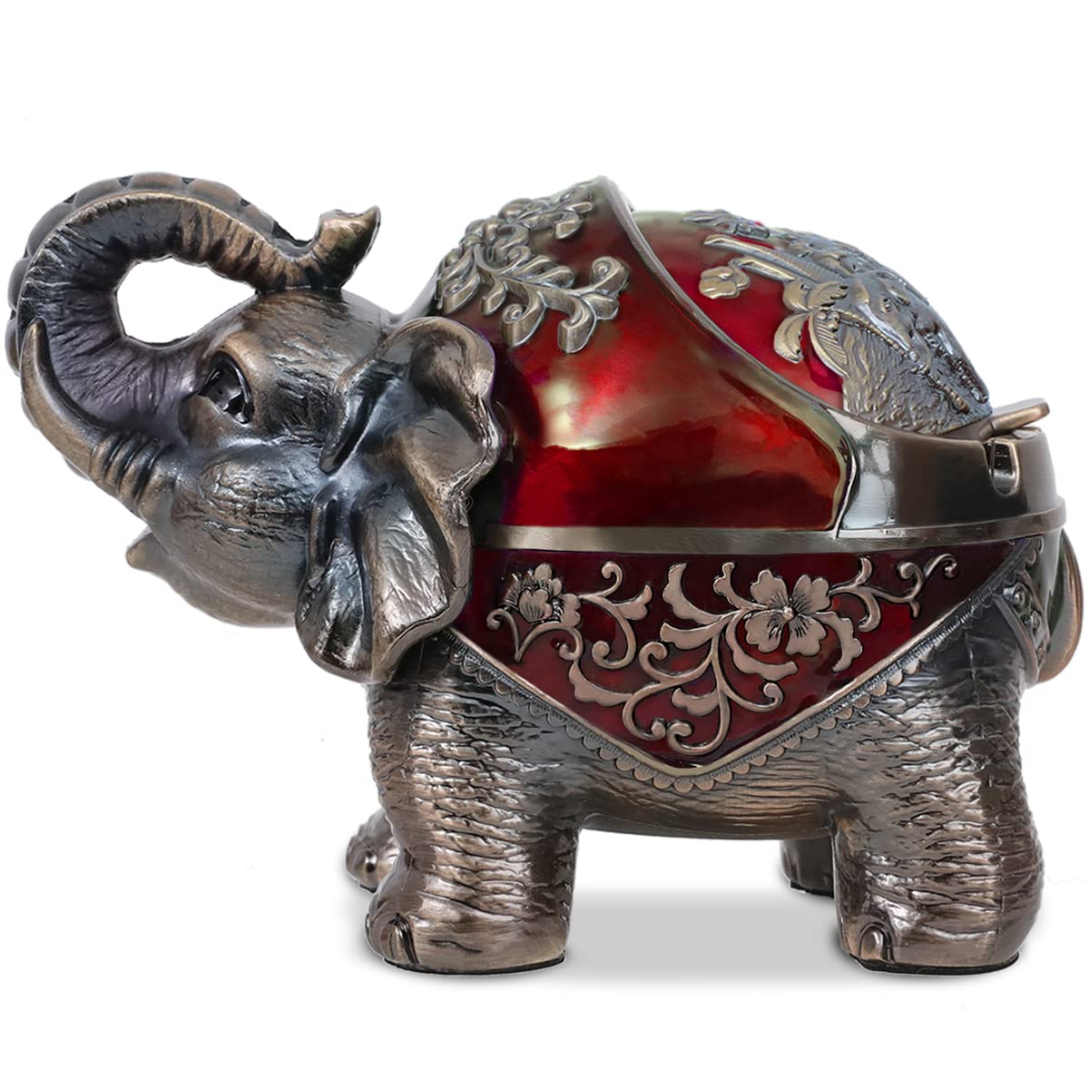 Amazon.com: Gusnilo Elephant Ashtray with Lid Windproof Metal Ashtray ...