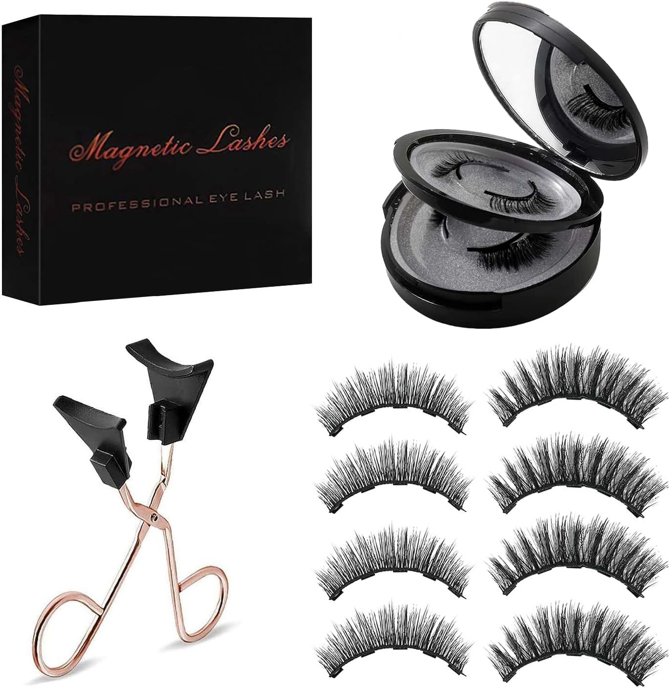 Amazon.com: Magnetic Eyelashes, Dual Magnetic False Eyelashes without ...