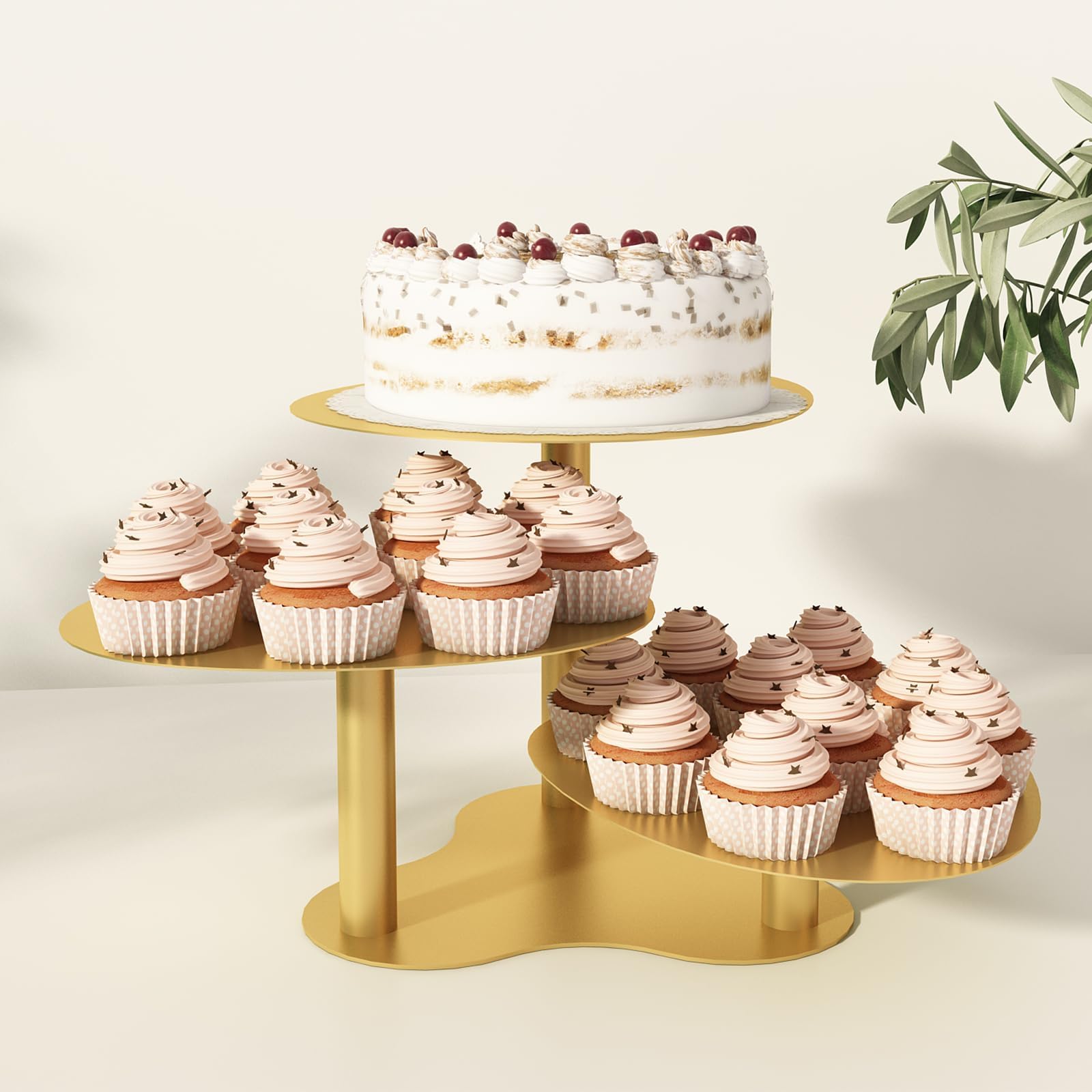 Amazon.com | MyGift 3 Tier Black Marble Serving Tray Cupcake Holder ...