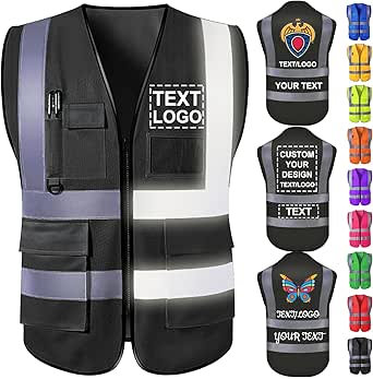 Amazon.com: Custom Safety Vest with Logo for Men Women Personalized ...