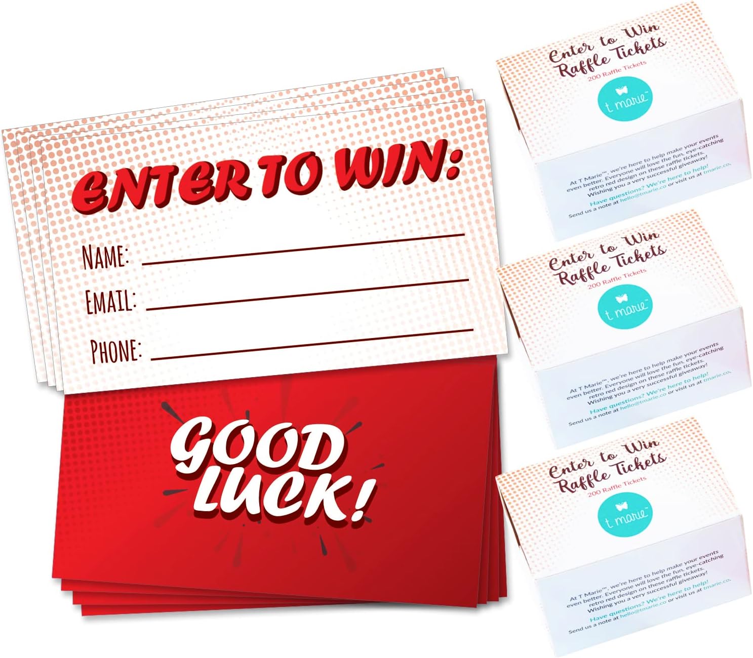 Amazon.com: T MARIE 600 Raffle Tickets 3.5”x2” - Entry Form Cards for ...