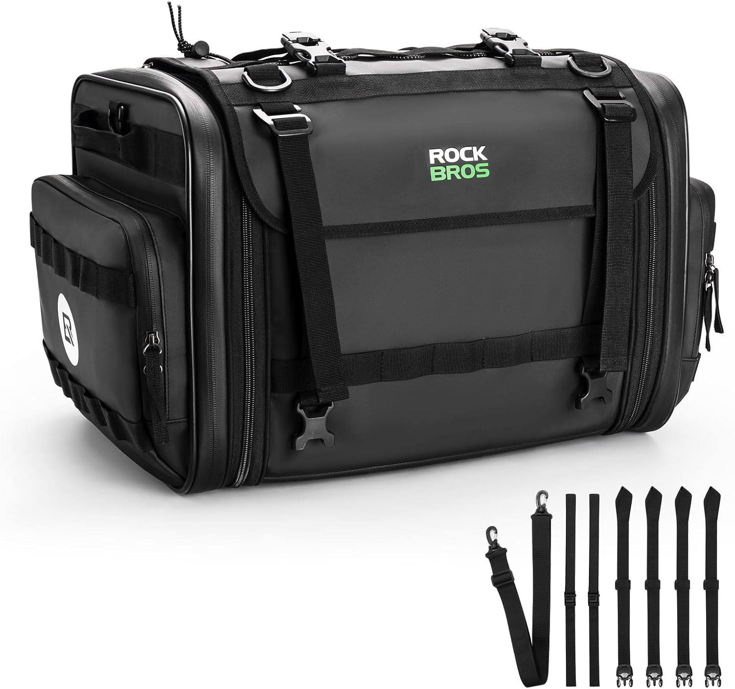 Amazon.com: ROCKBROS Motorcycle Tail Bag 50L Expandable Travel Luggage ...