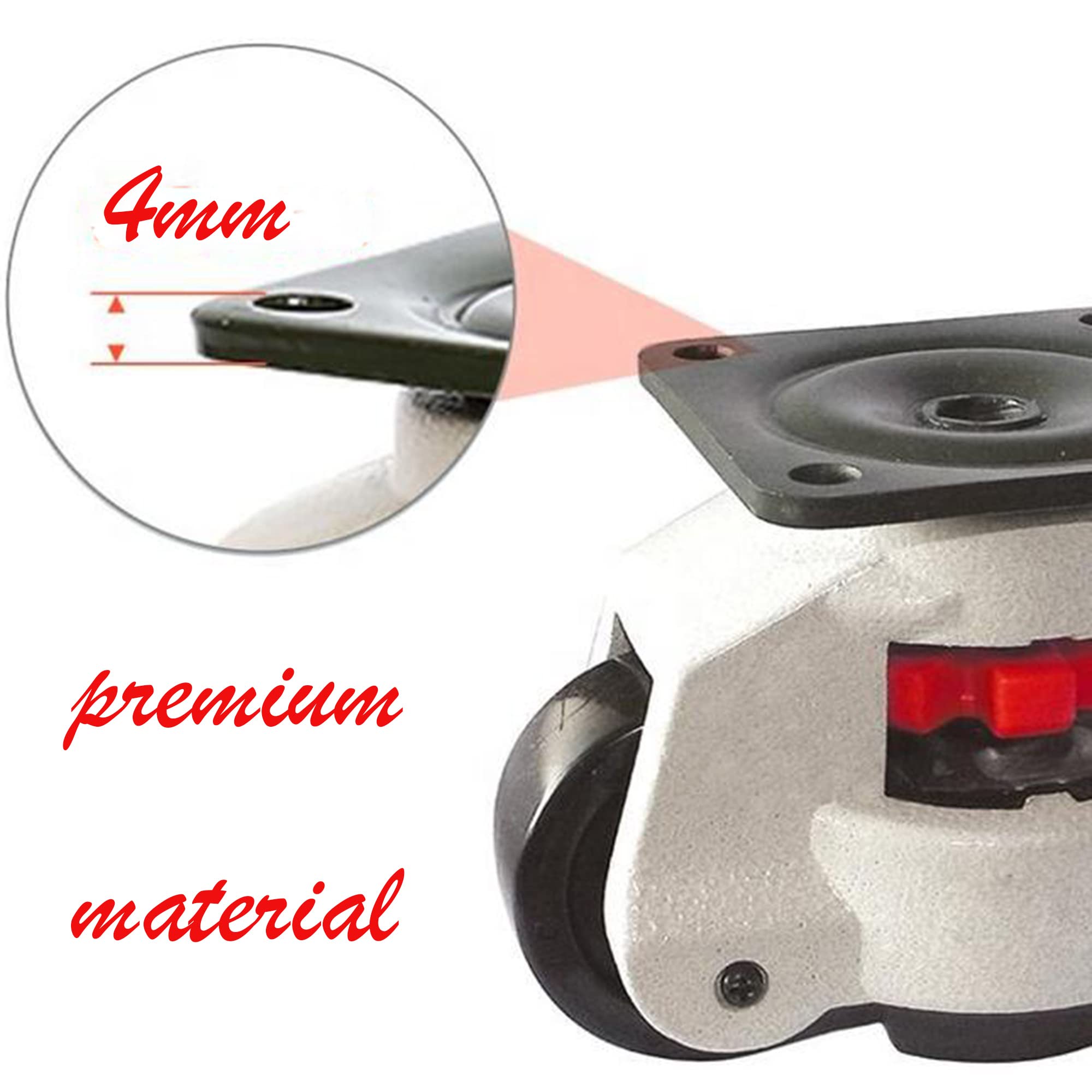 Snapklik.com : 4 Pack GD-40F Leveling Machine Casters -440 Lbs Per Set ...