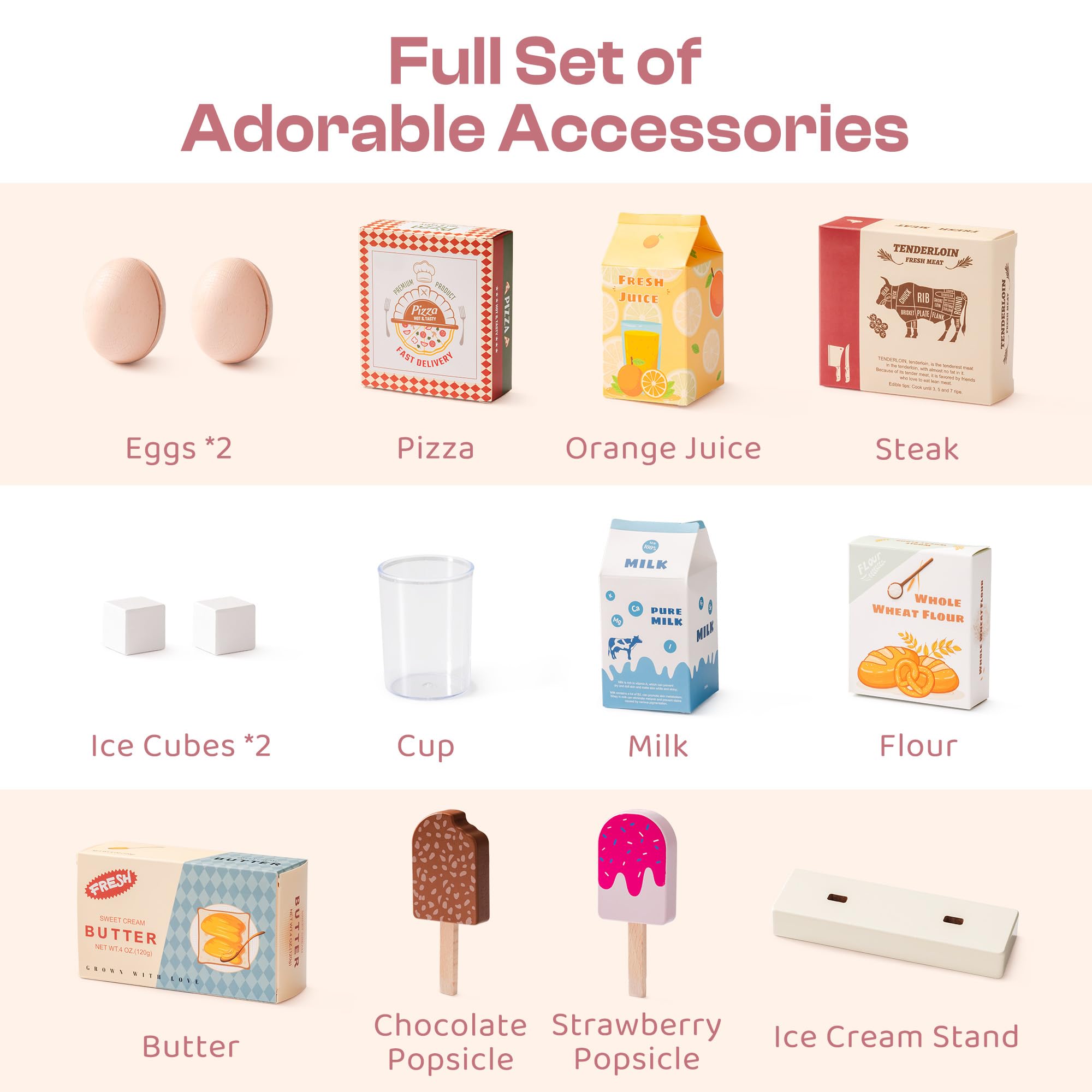 Snapklik.com : Wooden Play Kitchen Fridge, Toddler Kitchen Refrigerator ...