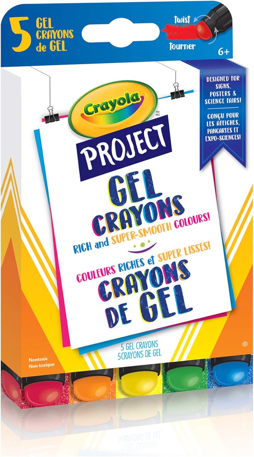 Crayola 520467 Project Gel Crayons, 5 Count, Holiday Toys, Gift for ...