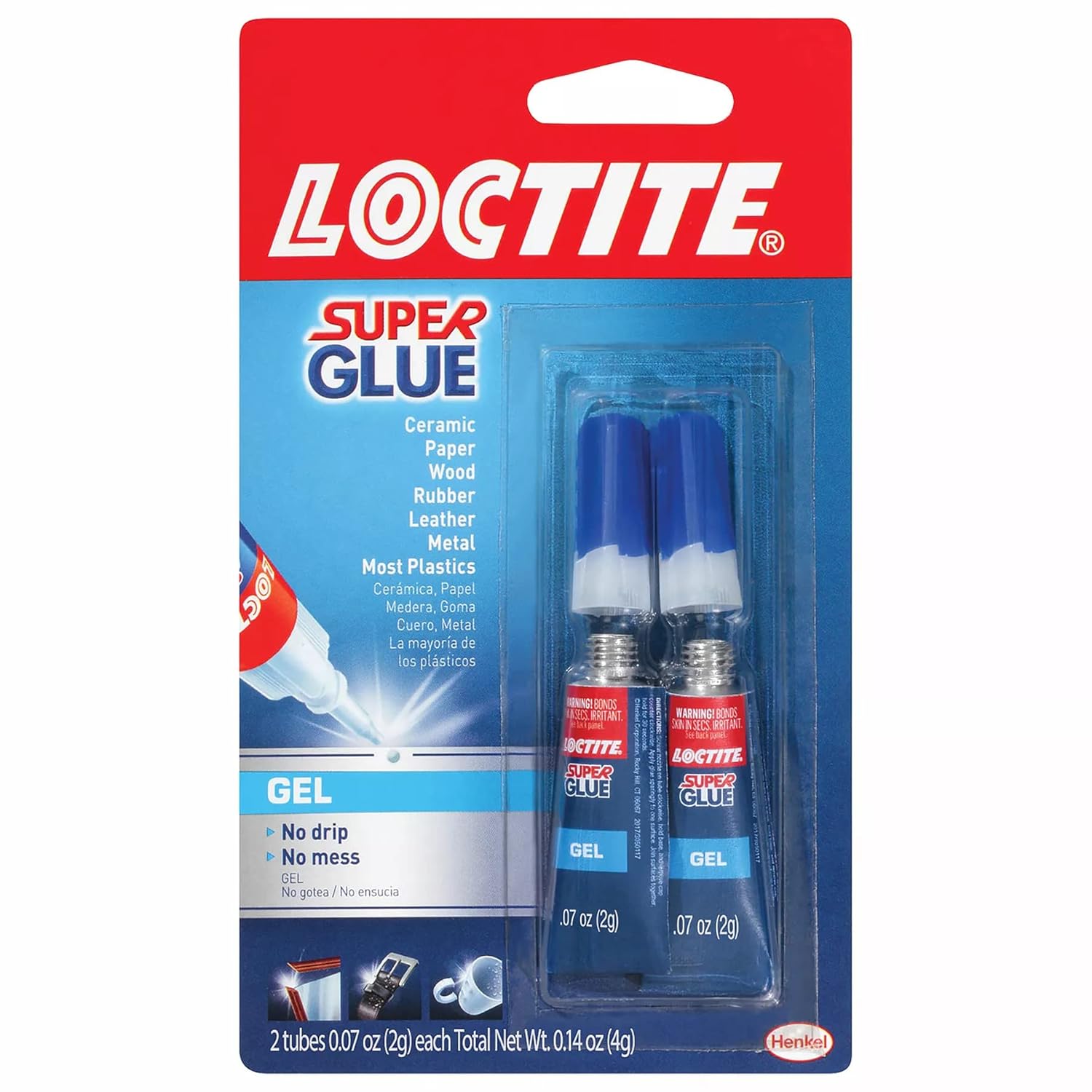 Amazon.com: Loctite Super Glue Gel, Clear, 0.07 fl oz Tube, 2 Pack ...