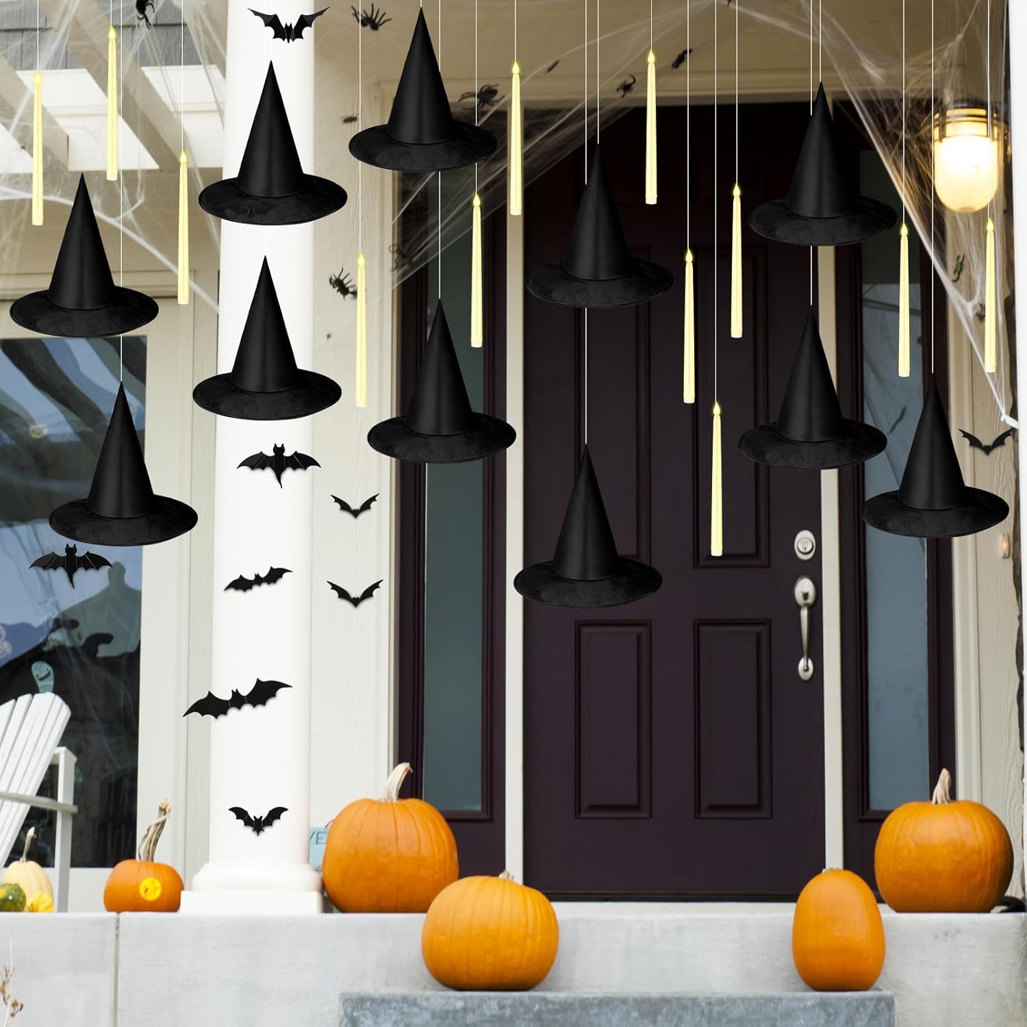 Amazon.com: Ramede 48 Pcs Halloween Hanging Witch Hats Decorations ...