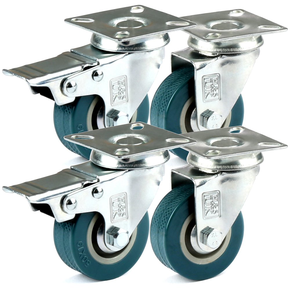 H&S Roulettes pour Meubles - 4pcs (50 mm) - Roulette Meuble & Charge ...