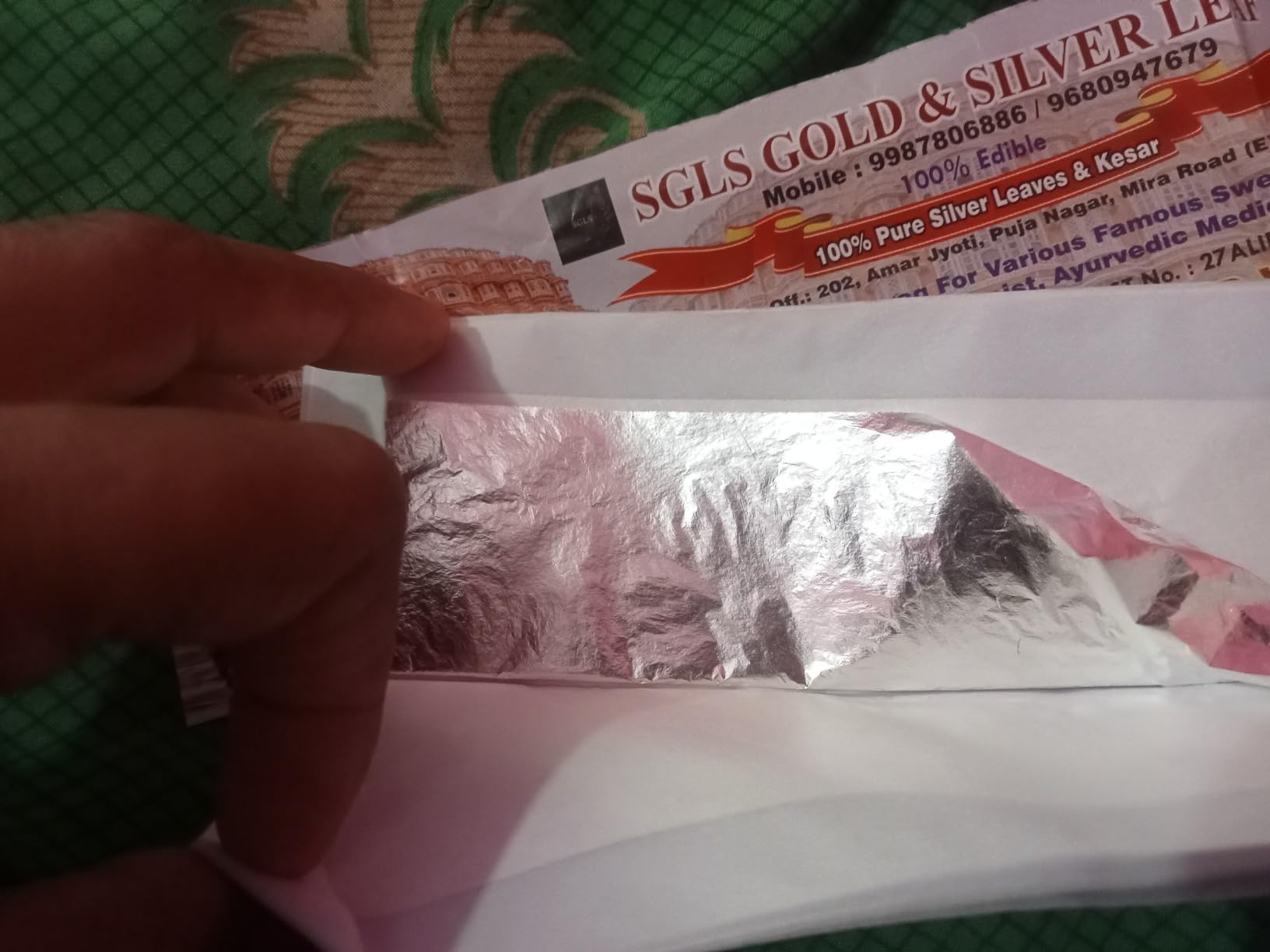 SGLS Edible Silver Leaves 15.pcs Vark,varakh,5"× 3"inches waraq for ...