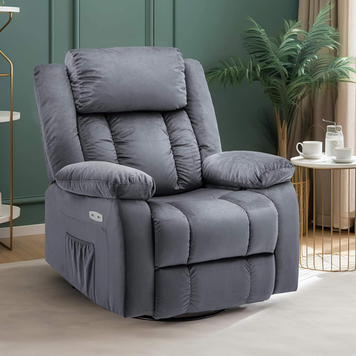 Ufurniture Massage Recliner Chair 140°Tilt 8 Point Heated Vibration ...