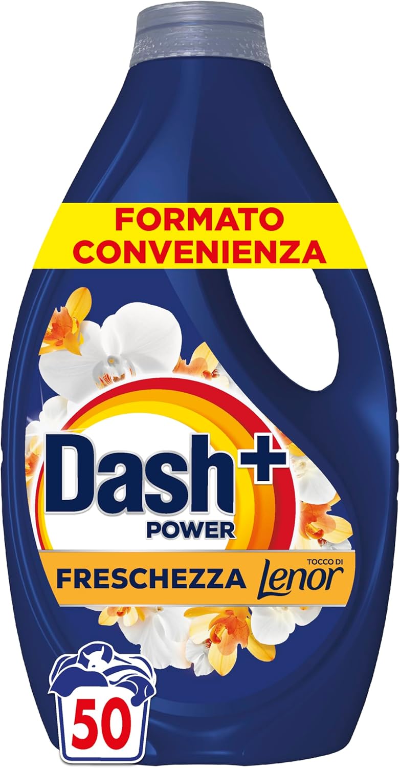 Dash Power Detersivo Liquido Lavatrice, 50 Lavaggi, Freschezza Di Lenor ...