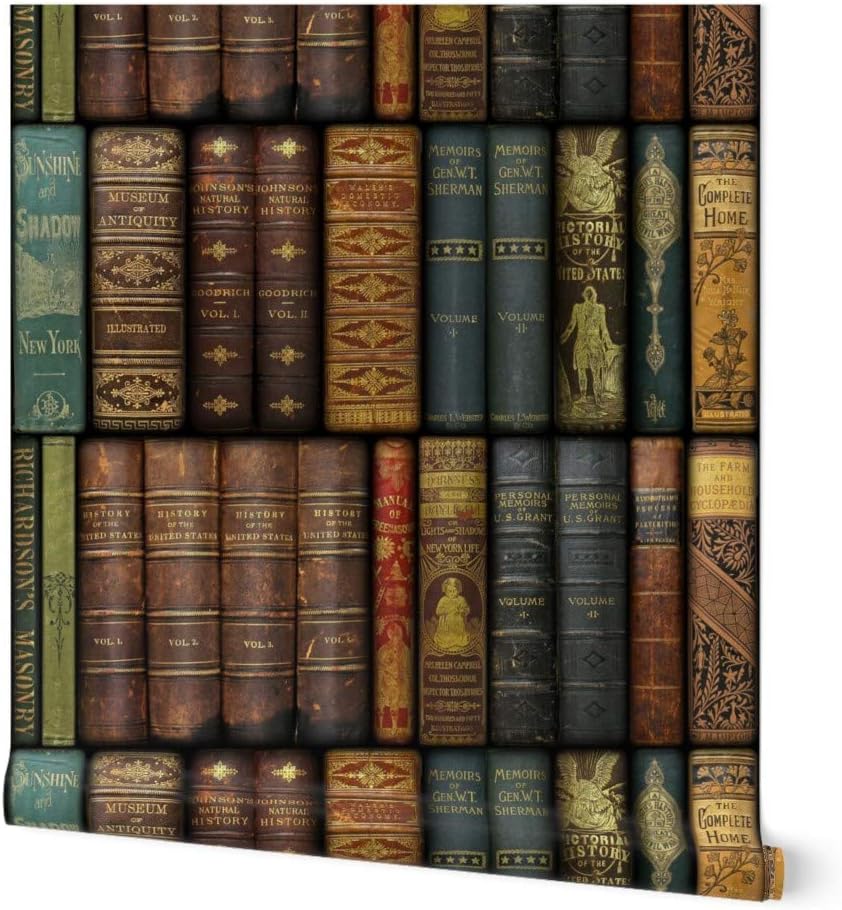 Peel & Stick Wallpaper Swatch - Library Large Books Book Shelves ...