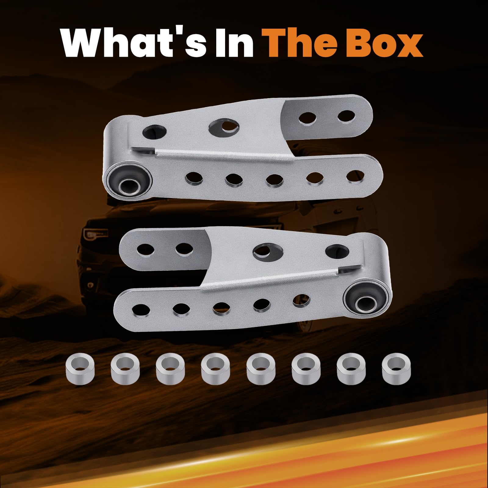 Snapklik.com : Tuningsworld 2"-3" Lowering Shackle Kit Adjustable For ...