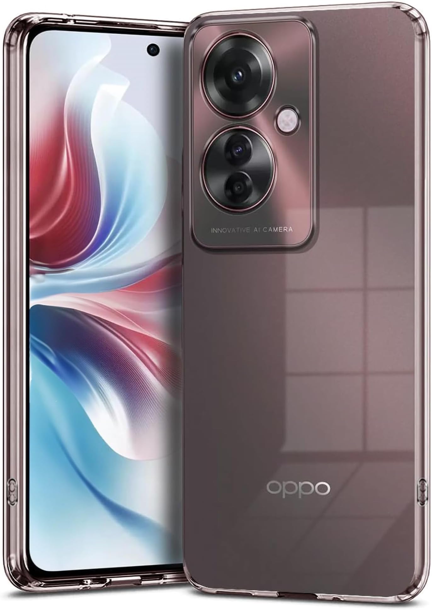 T Tersely Crystal Clear Case Cover for Oppo Reno 11 F 2024, Hard Back ...