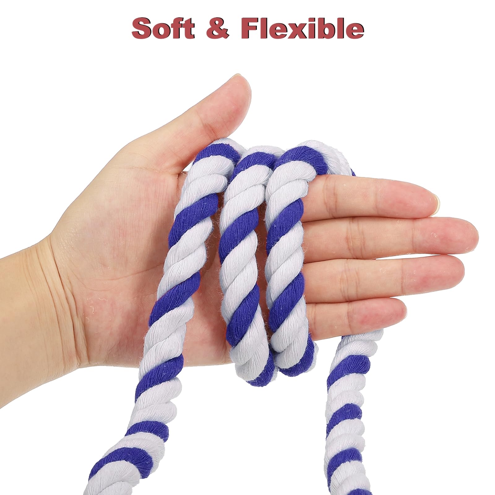 PATIKIL 1/2 Inch x 50 Feet Natural Twisted Cotton Rope, 3 Strand Tug of ...