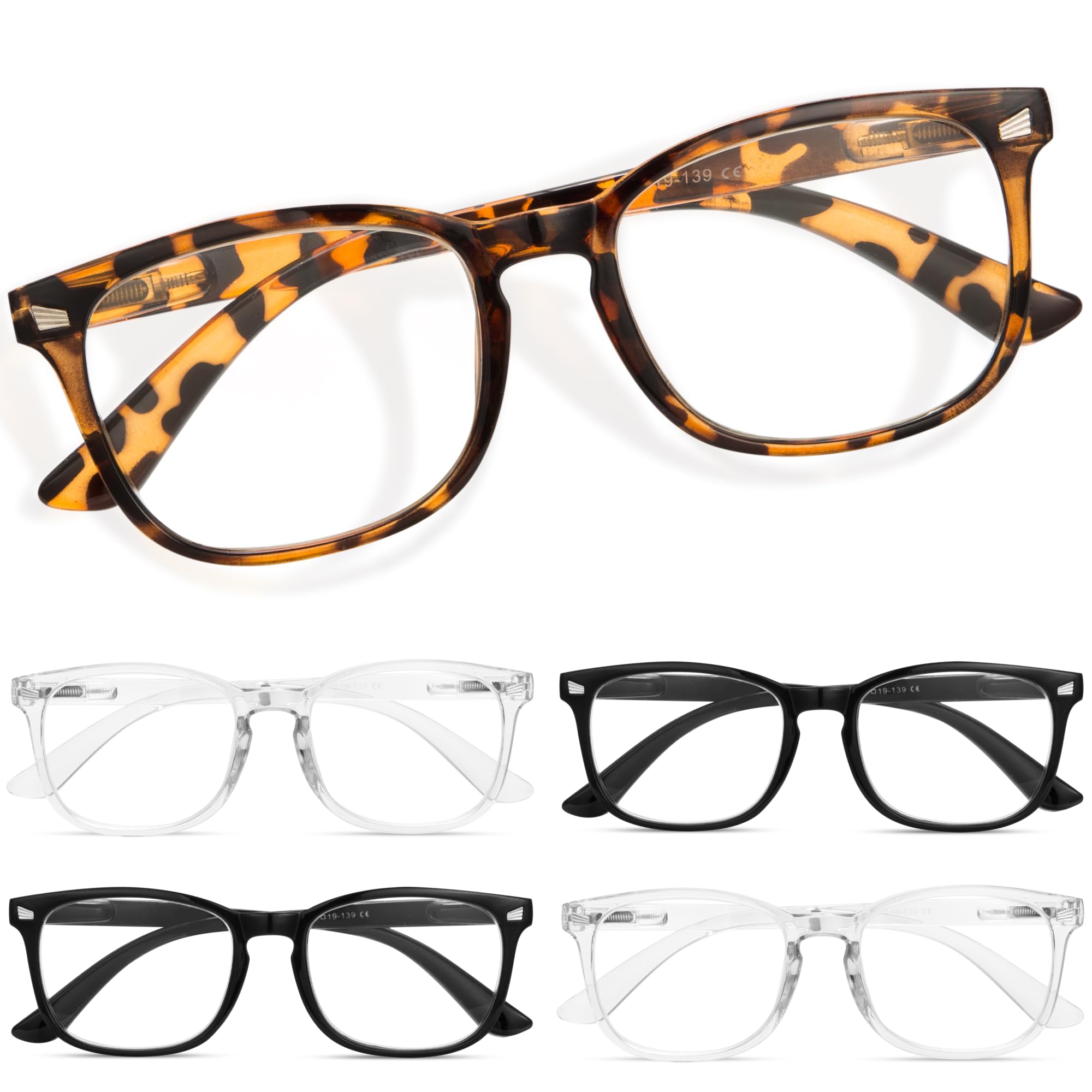 Amazon.com: CCVOO Reading Glasses for Women/Men, Eyeglasses, Blue Light ...