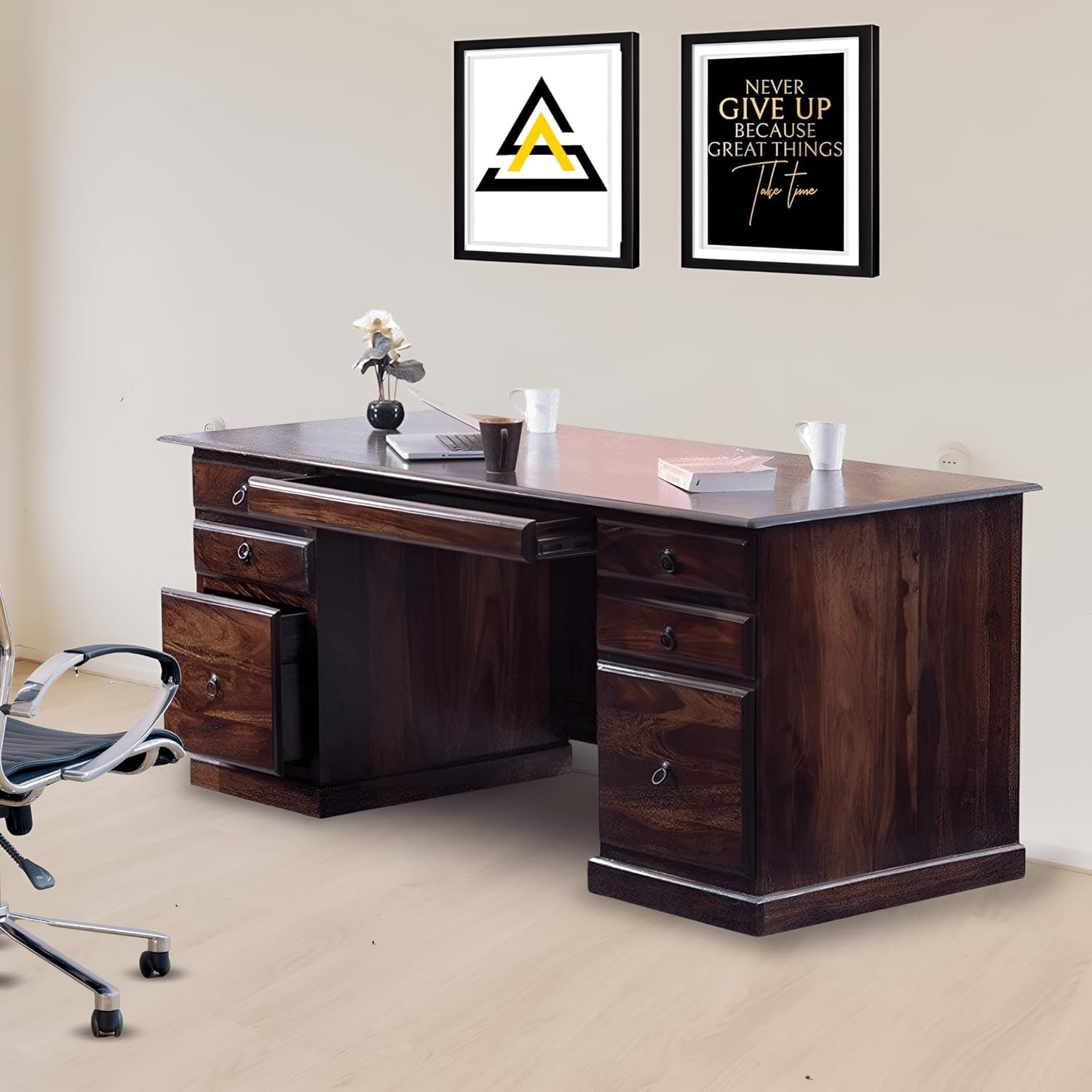 Wooden Study Table for Students Big Size with 6 Drawers Study Desk ...