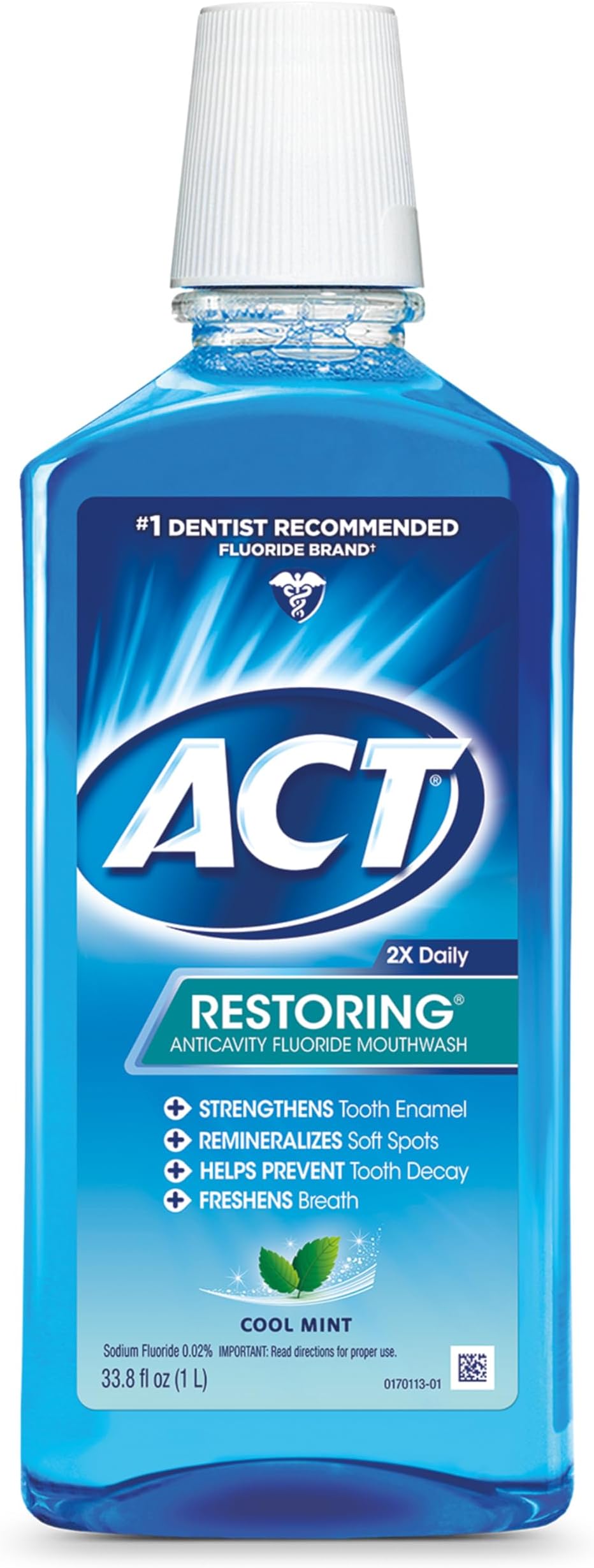 Amazon.com: ACT Restoring Fluoride Mouthwash 33.8 fl. oz., Strengthens ...