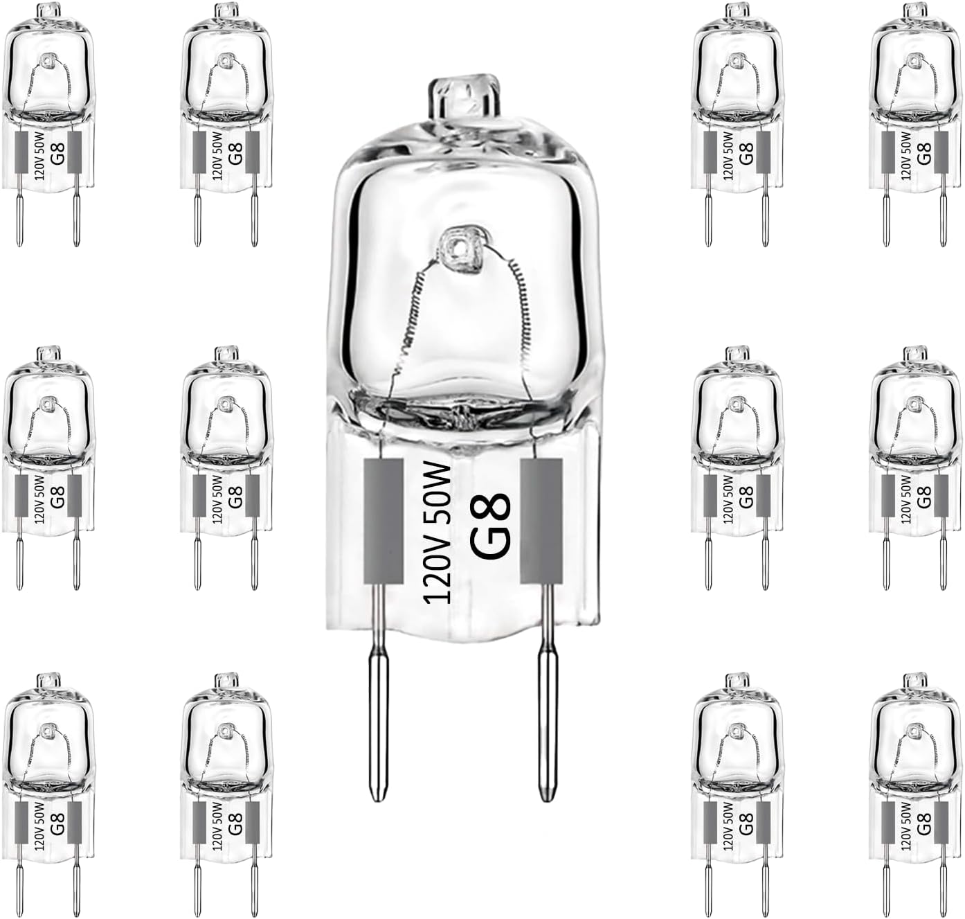 GARTO G8 Halogen Bulbs 50W 120V 2700K Warm White Dimmable T4 2Pin 12PK ...
