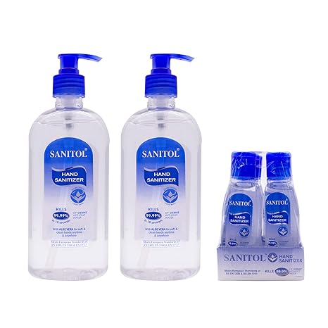 SANITOL Hand Sanitizer Gel 500 ml pump bottle + 500 ml pump bottle ...