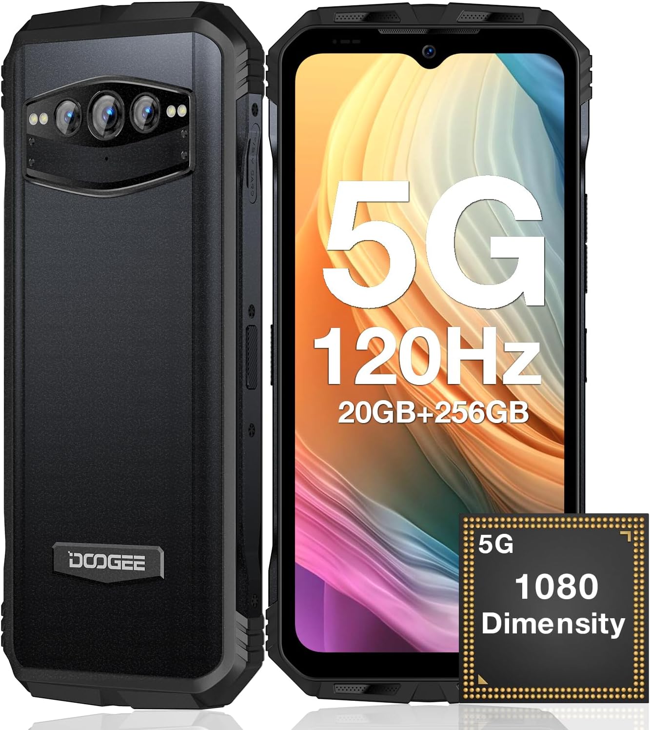 DOOGEE V30T Téléphone Portable Incassable 5G, 20GB+256GB, 6.58" 120Hz ...