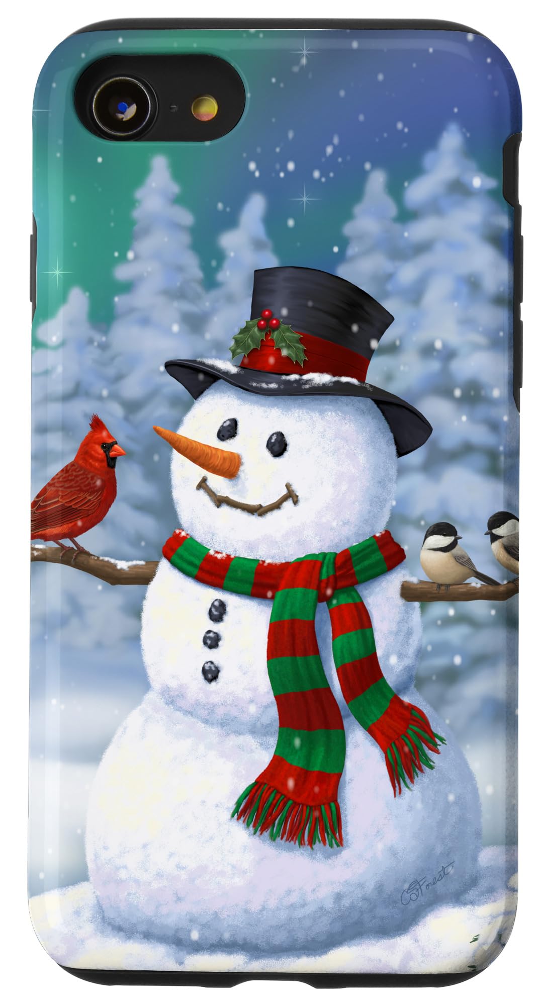 Amazon.com: iPhone SE (2020) / 7 / 8 Christmas Snowman Cardinal Bird ...