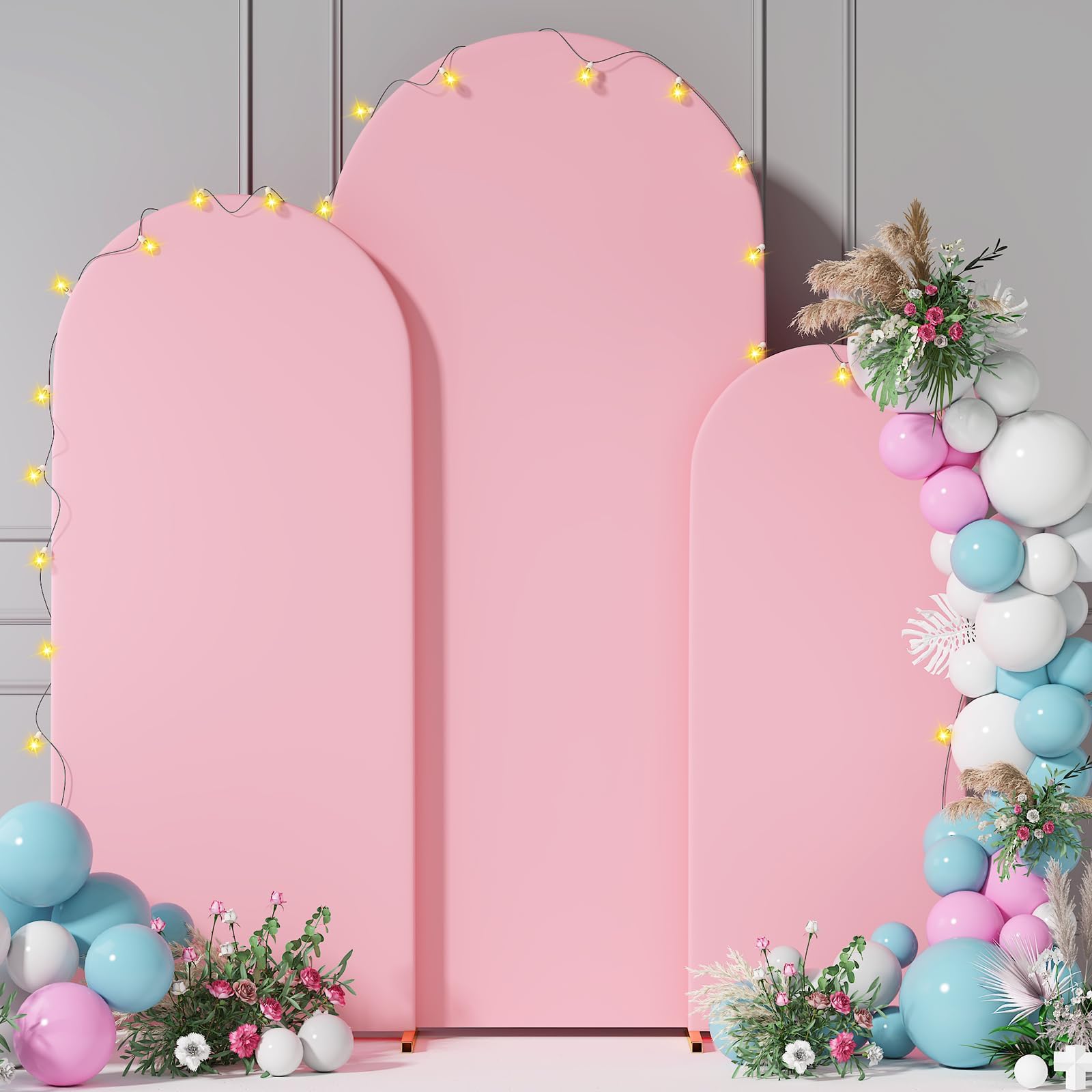 Amazon.com : Wedding Arch Cover 2-Sided Round Top Spandex Arch Backdrop ...