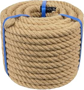 Amazon.com: 3/4 Inch Natural Jute Rope, 100 Feet Thick Hemp Rope, 4 ...