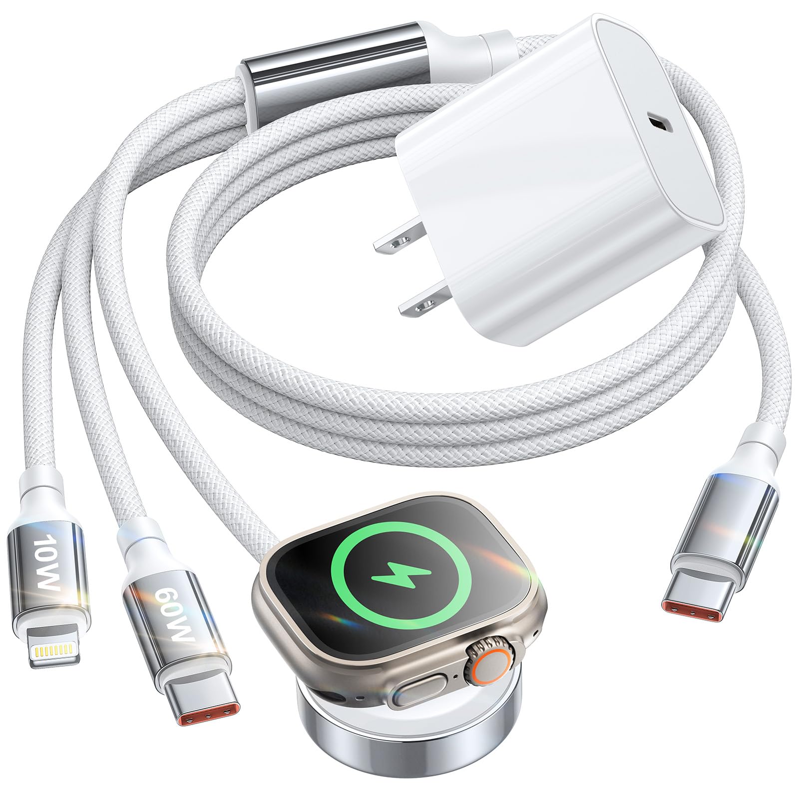 Amazon.com: LISEN 3 in 1 for iPhone 16 Type C Charger Cable, Upgraded Multi C to C Cable Fast ...