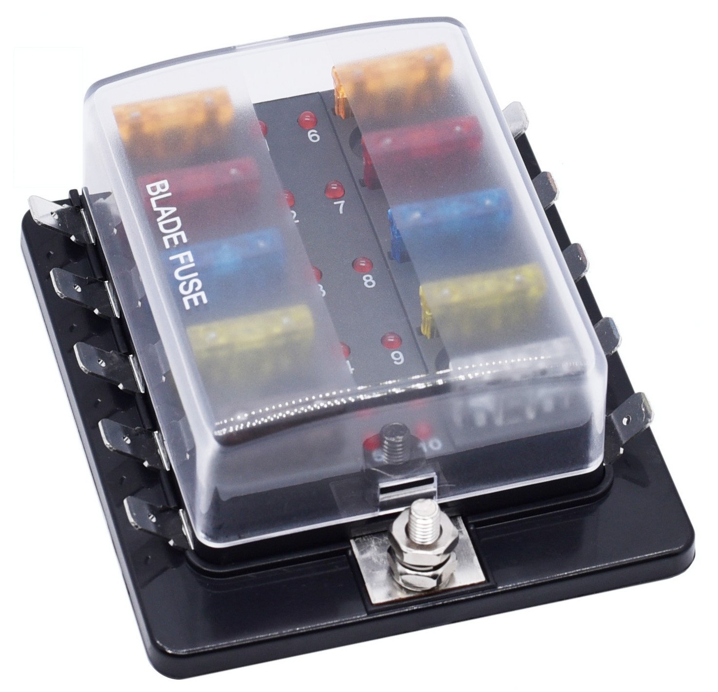 Amazon.com: Cllena 10-Way Blade Fuse Box [LED Indicator Fuse Holder ...