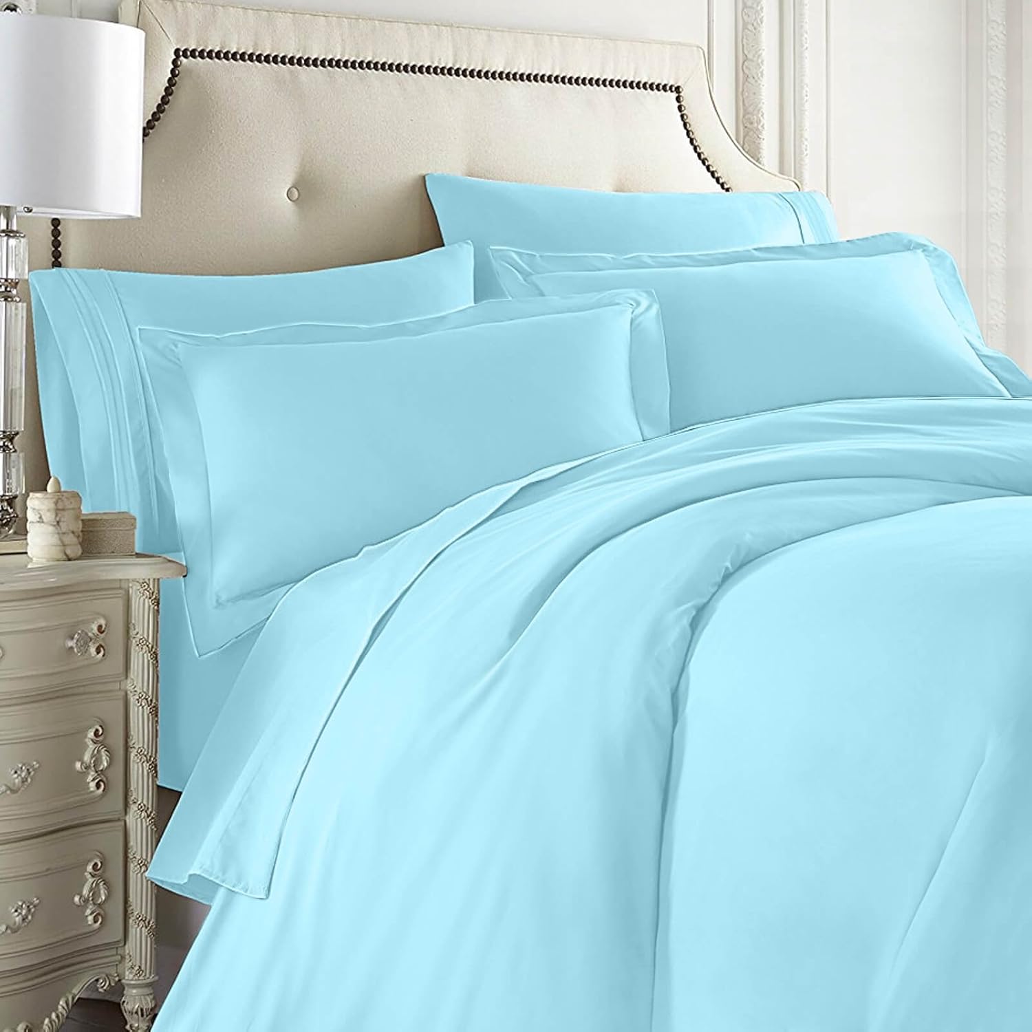 Amazon.com: Clara Clark Complete 7 Piece Bedding Set Includes Fitted ...