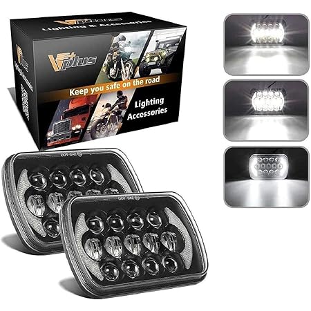 Amazon.com: Partsam 2PCS Rectangle H6054 LED Headlights 5x7 7x6 ...