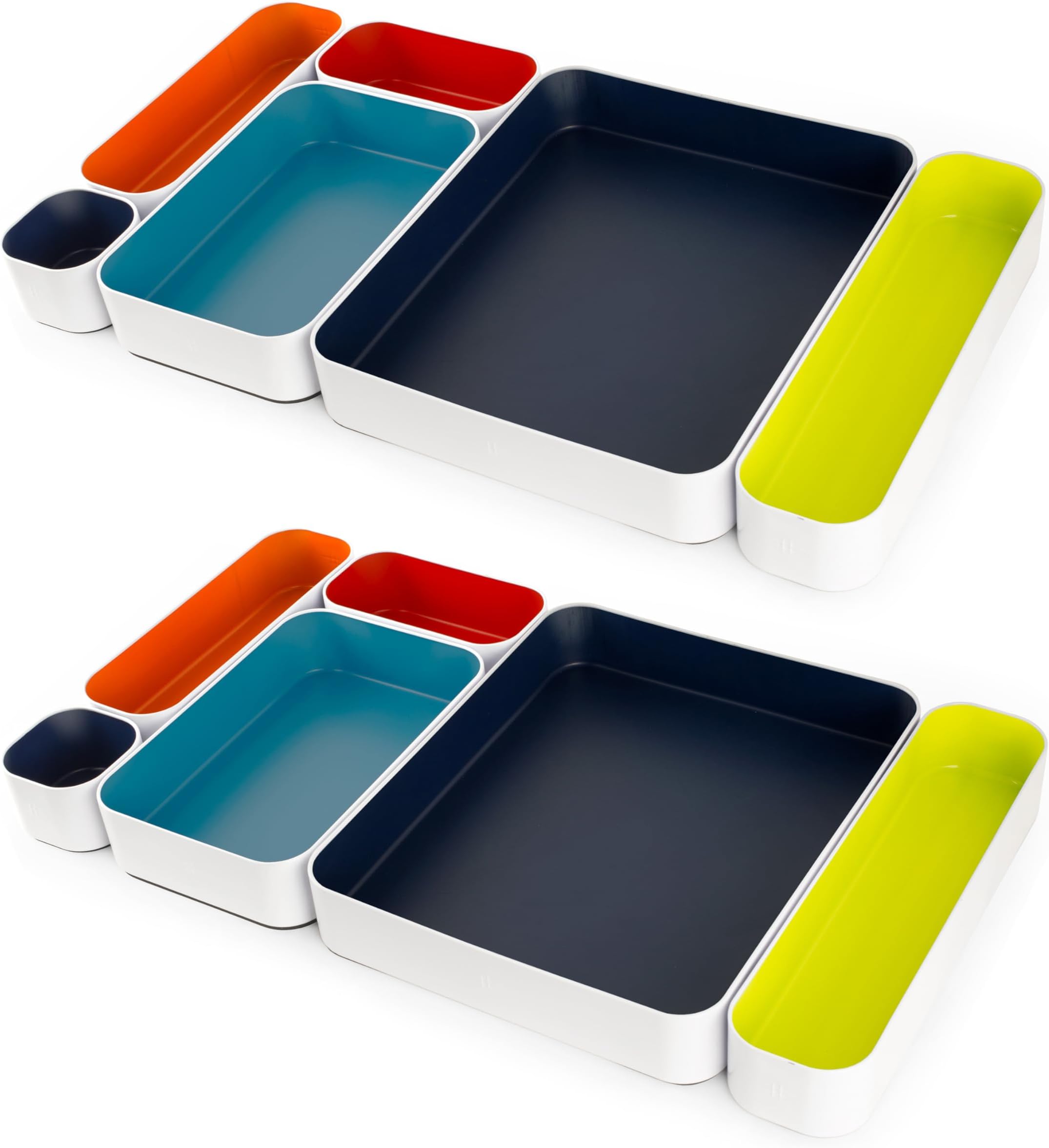Amazon.com: Three by Three Seattle 12 Piece Metal Organizer Tray Set ...