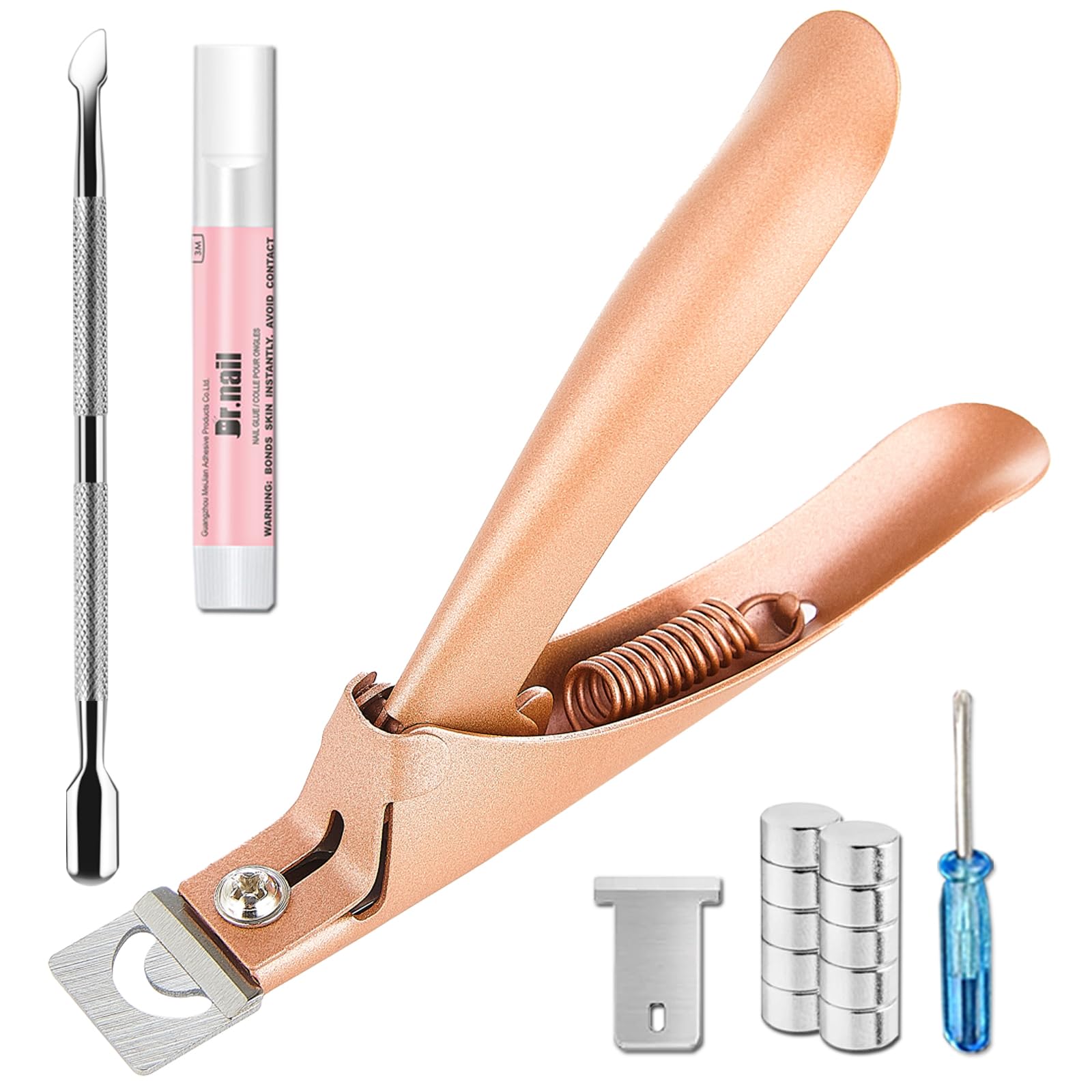 Amazon.com: Nail Clippers Acrylic Nail Cutter with Magnet Sizer, Dr ...