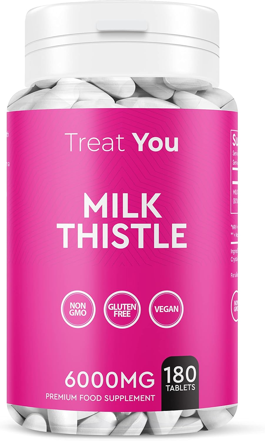 Milk Thistle 6000mg - 180 Tablets (6 Month Supply) - 80% Silymarin High ...