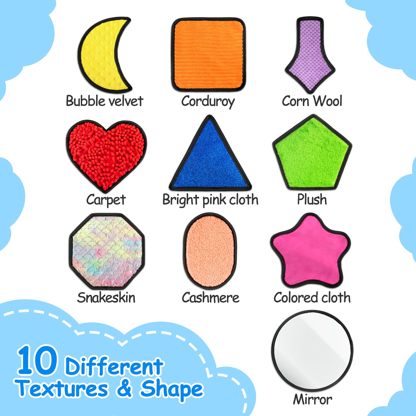 Buy 10 Set Sensory Mini Mats Assorted Textured Play Mat, Early Sensory ...