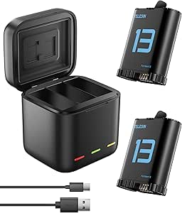 TELESIN 2er-Pack Akku mit Ladegerät für GoPro Hero 13 Black, Langlebige Akkus wie Original-Akkus ...