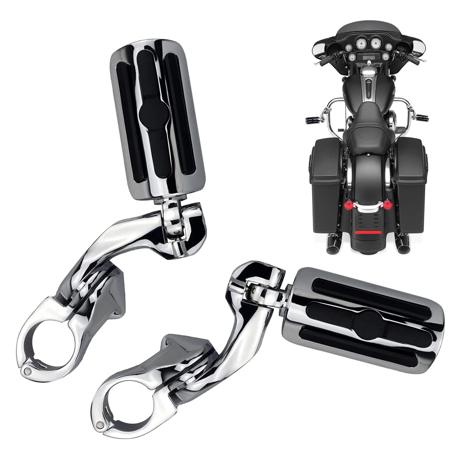 Motorcycle Road Pegs Bar Infinite Highway Pegs In Chrome, Pair
