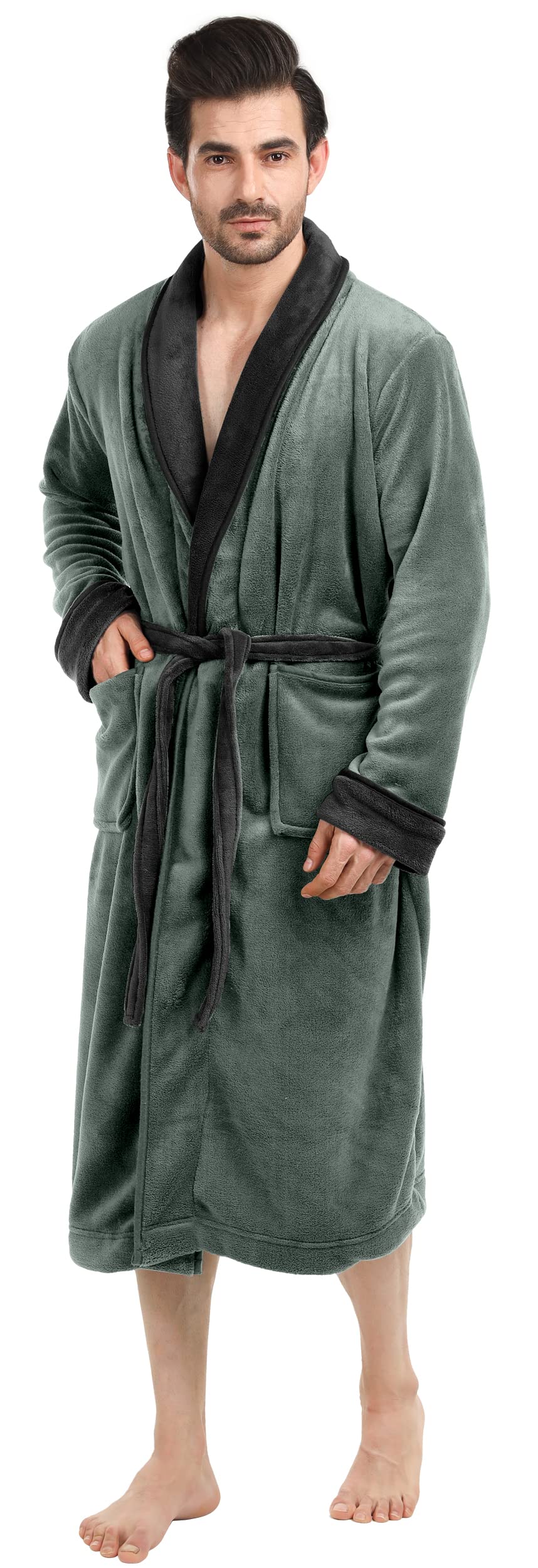Snapklik.com : NY Threads Luxurious Mens Shawl Collar Fleece Bath Robe ...