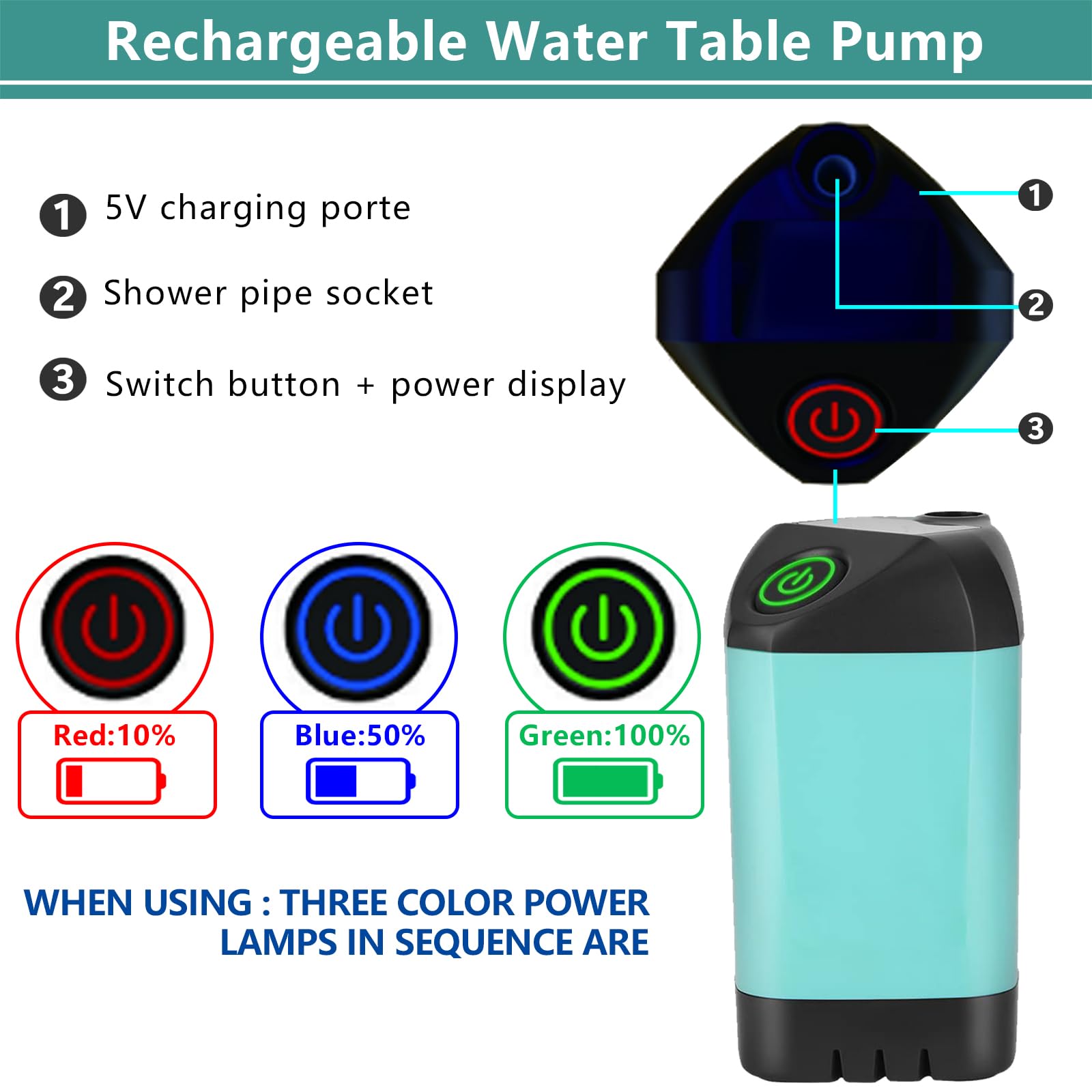 Snapklik.com : Bitubi Rechargeable Water Table Pump For Water Table ...