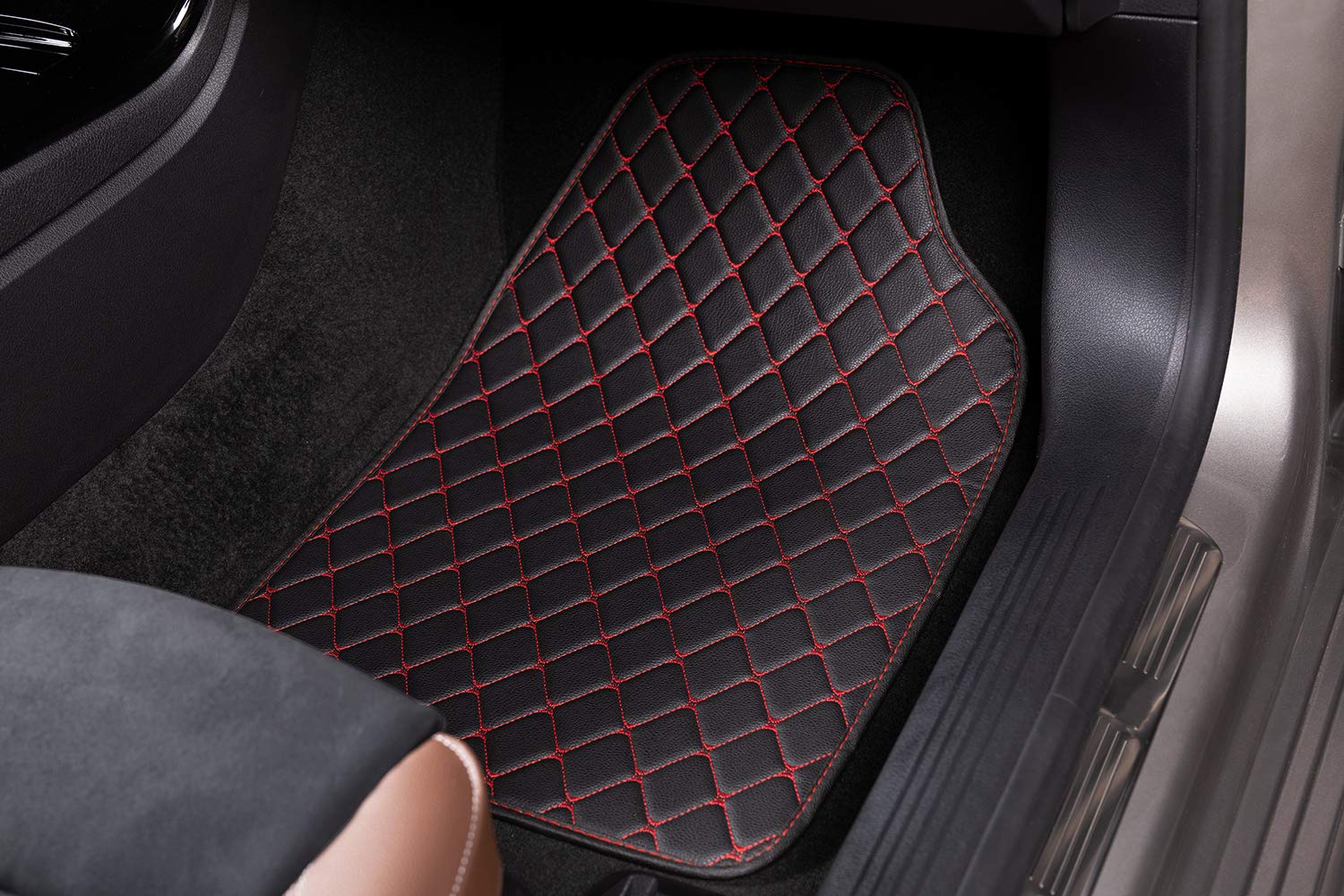 COLINOO 4 Pcs Deluxe Carpet Floor Mat Set Waterproof Universal Fit Car ...