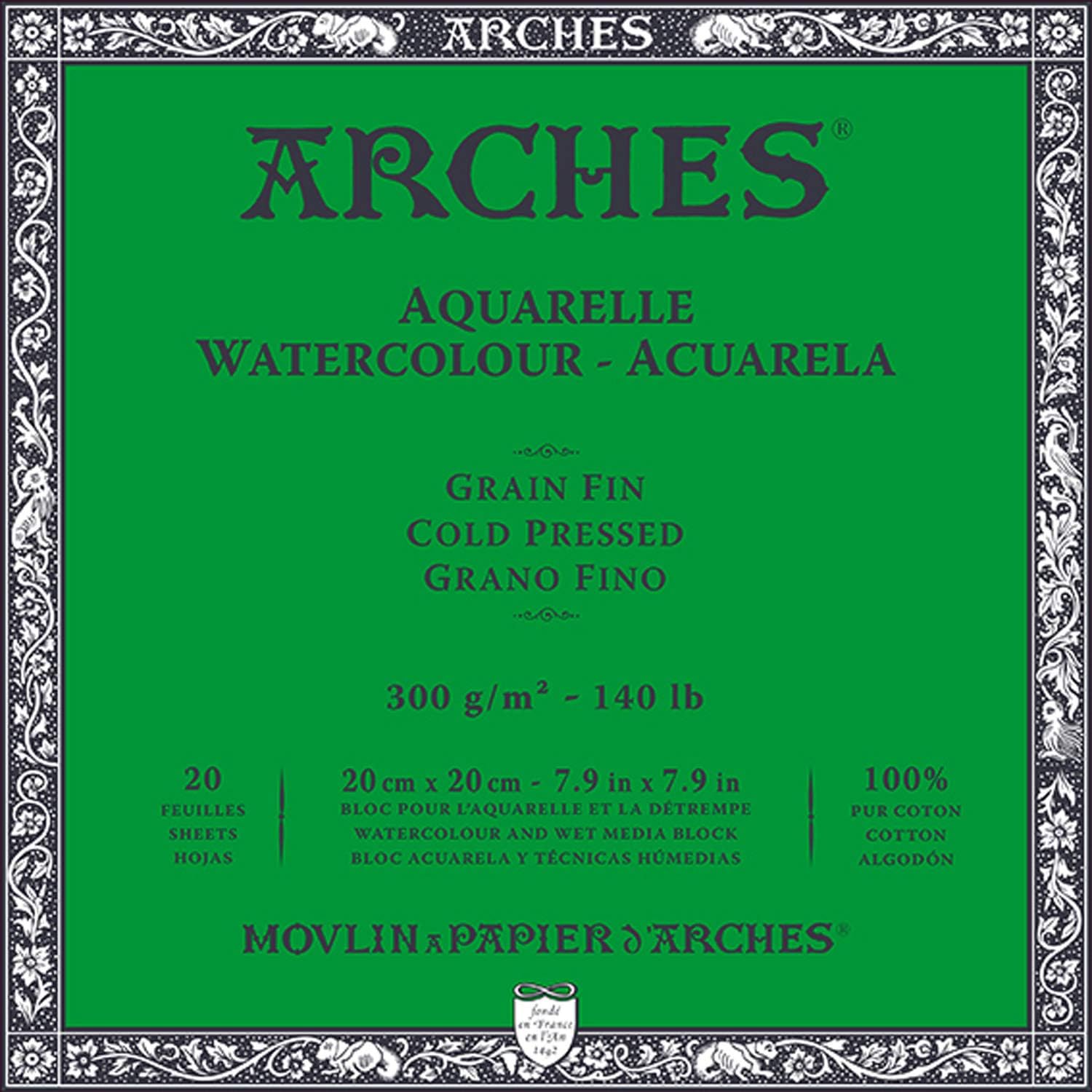 Amazon.com: Arches Watercolor Paper 140 lb. cold press white 22 in. x ...