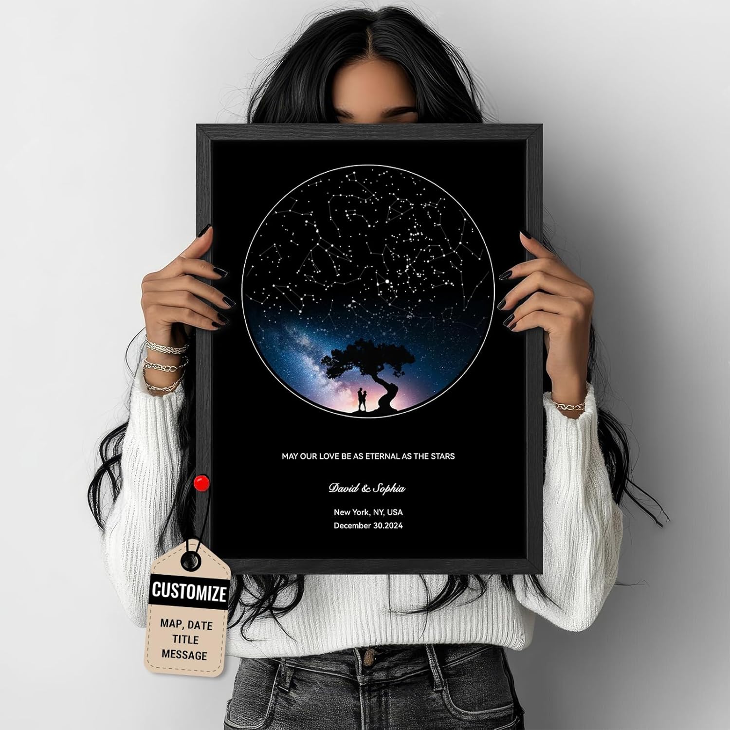 Amazon.com: Custom Star Map Print, Personalised Night Sky Printable ...