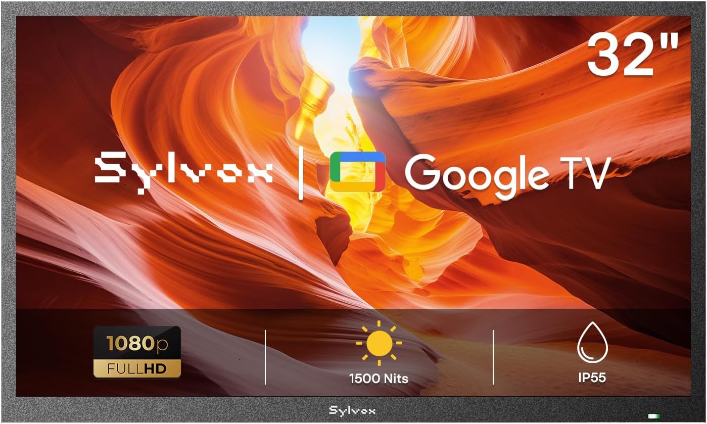 Amazon.com: SYLVOX 32 inch Outdoor TV, Full Sun Outdoor Television 1500 ...