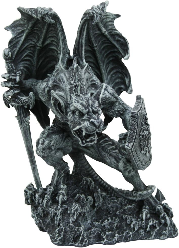 Amazon.com: 12 Inch Knight Warrior Gargoyle Creature Resin Statue ...