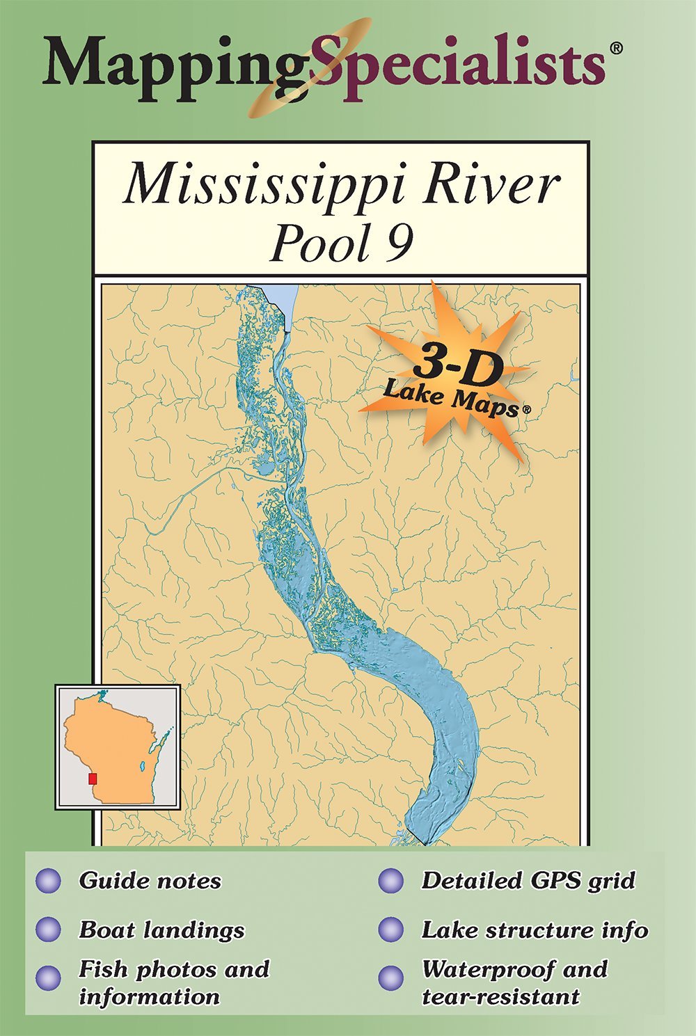Mississippi River Pool 9 Fold Map: Mapping Specialists Ltd ...